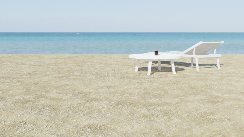 Beautiful Sandy Beach Background. 3d - Render Stock Illustration ...