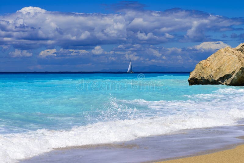 Beautiful Sandy Beach in Summer Stock Photo - Image of island, shore ...