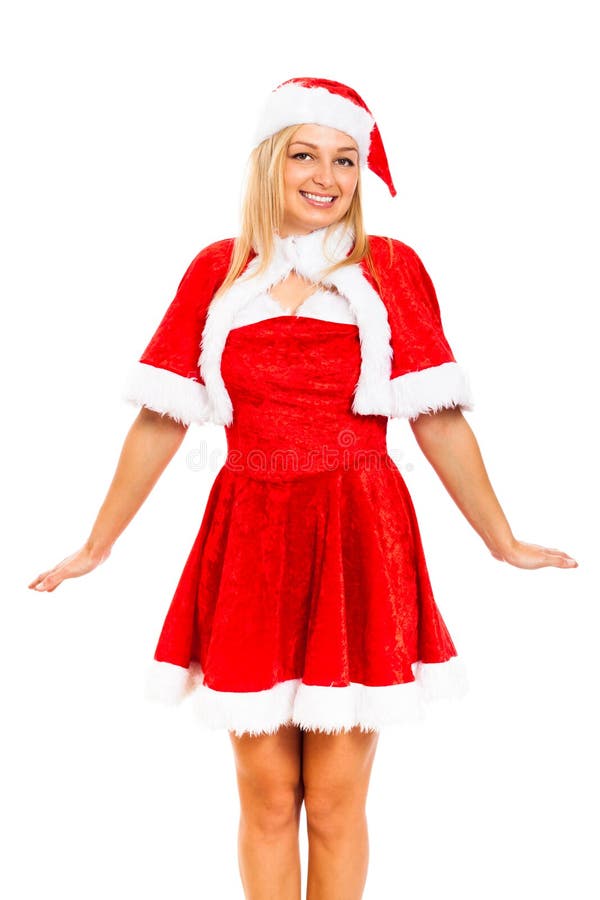 Beautiful Santa girl stock image. Image of christmas - 27251923