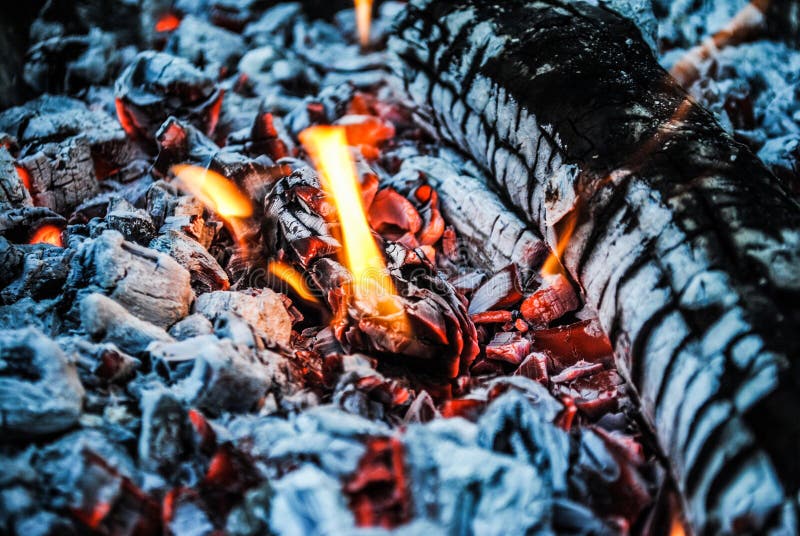 Burning Logs and Embers in the Fire Stock Photo - Image of beautiful ...