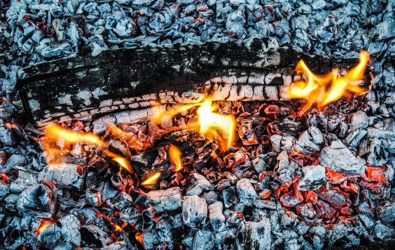 Burning Logs and Embers in the Fire Stock Image - Image of beautiful ...