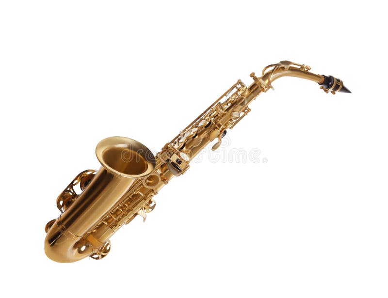 Beautiful Saxophone Isolated on White. Musical Instrument Stock Photo ...