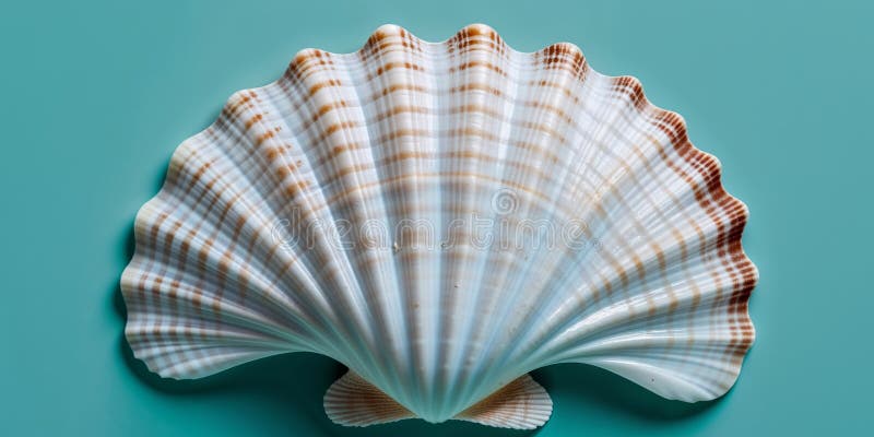 Beautiful Scallop Shell on Turquoise Background for Marine Themes ...