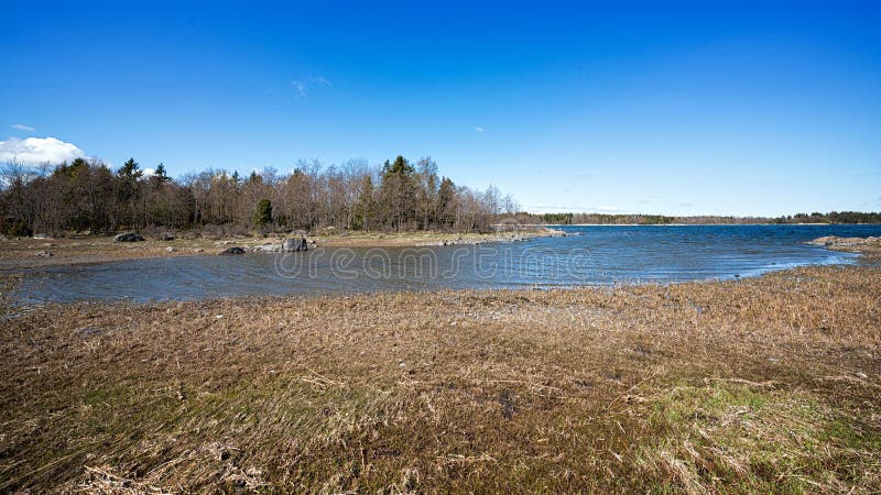 Beautiful Scandinavia Spring Landscape with a Natural Bay Stock Image ...