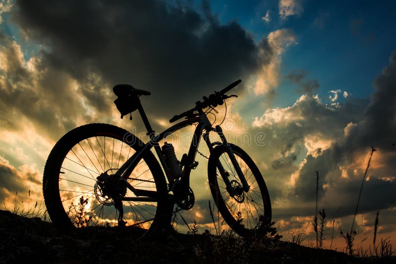 Beautiful Scene of Bike on Sunset Stock Photo - Image of background ...