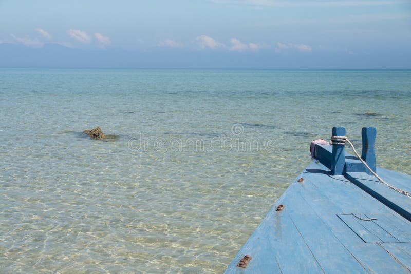 Beautiful Scene, Boat in the Tropical Sea with Blue Sky Background ...