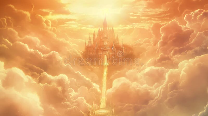 Beautiful Scene of Castle in the Heaven Stock Illustration ...
