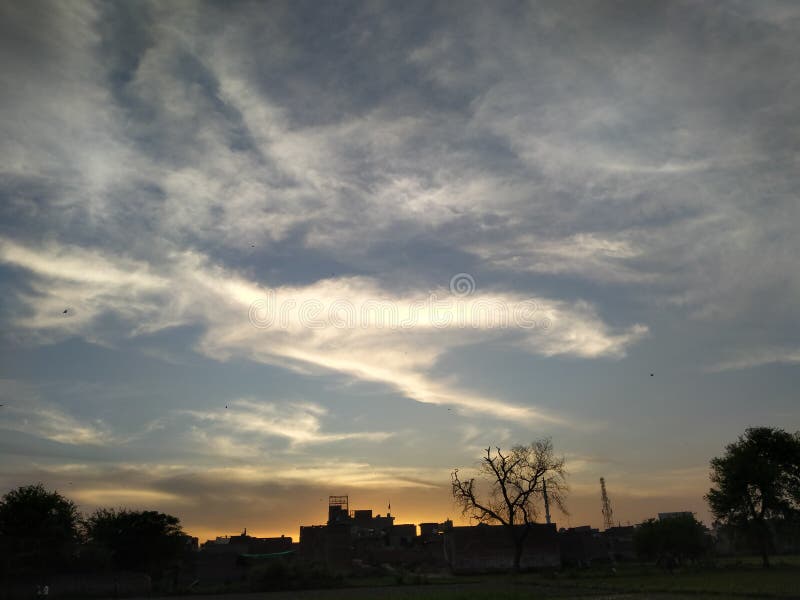 A Beautiful Scene of Dying Sun in Hafizabad Stock Photo - Image of ...