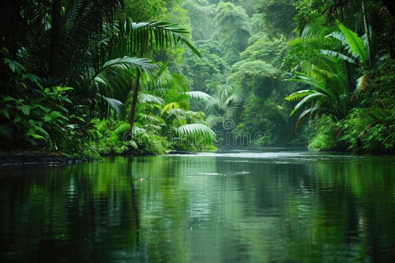 A Beautiful Scene Featuring a Body of Water Enveloped by Vibrant ...