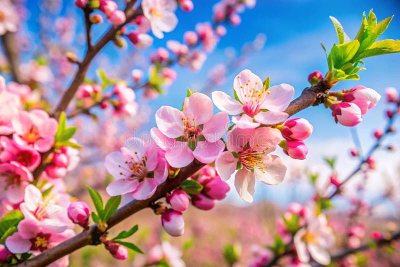 Fruit Blossoms in Spring and Fruit Stock Illustration - Illustration of ...