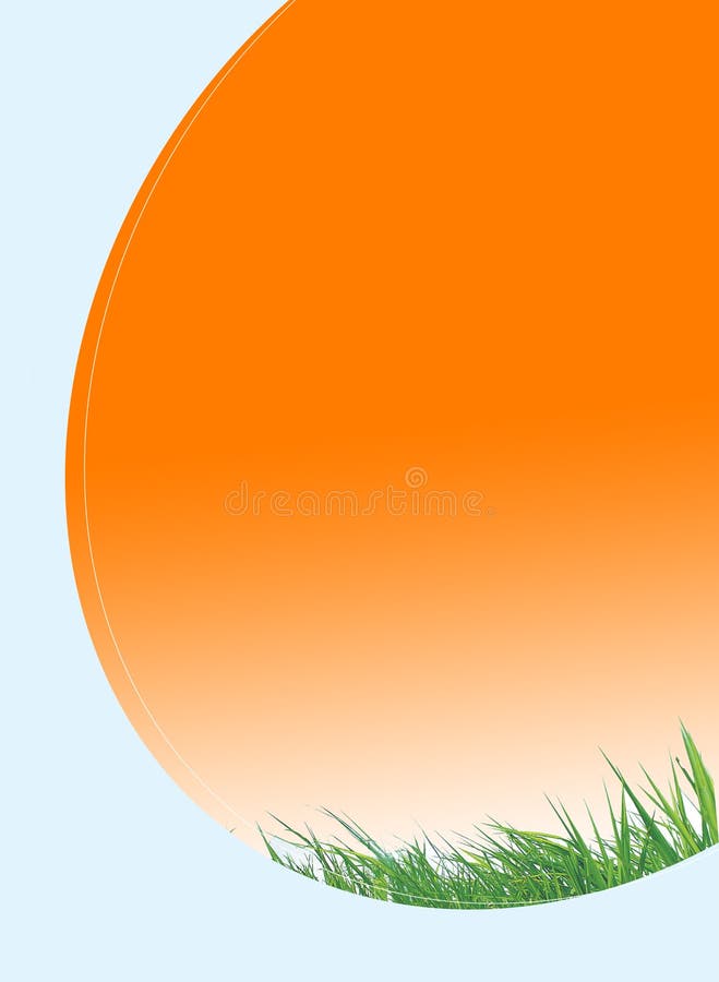 Beautiful Scene in an Oval Shape Cutout Stock Illustration ...