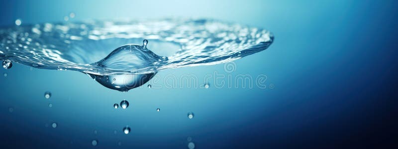 Beautiful Scene of Realistic Water Drop Falling into Water, Copy Space ...