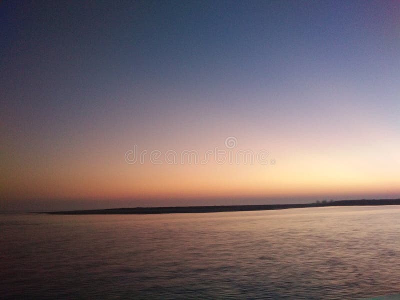 Beautiful Scene Where Sky Touch the River with a Sunset Stock Photo ...