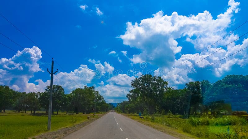 Beautiful Scenery Besides Road Side. Stock Photo - Image of tree ...