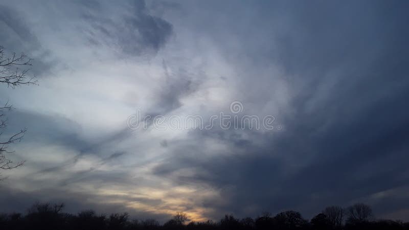 Beautiful Scenery Blue Trees Sunset Stock Photo - Image of scenery ...