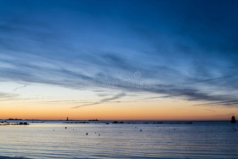 Beautiful Scenery of Calm Sea during Sunset Stock Image - Image of ...