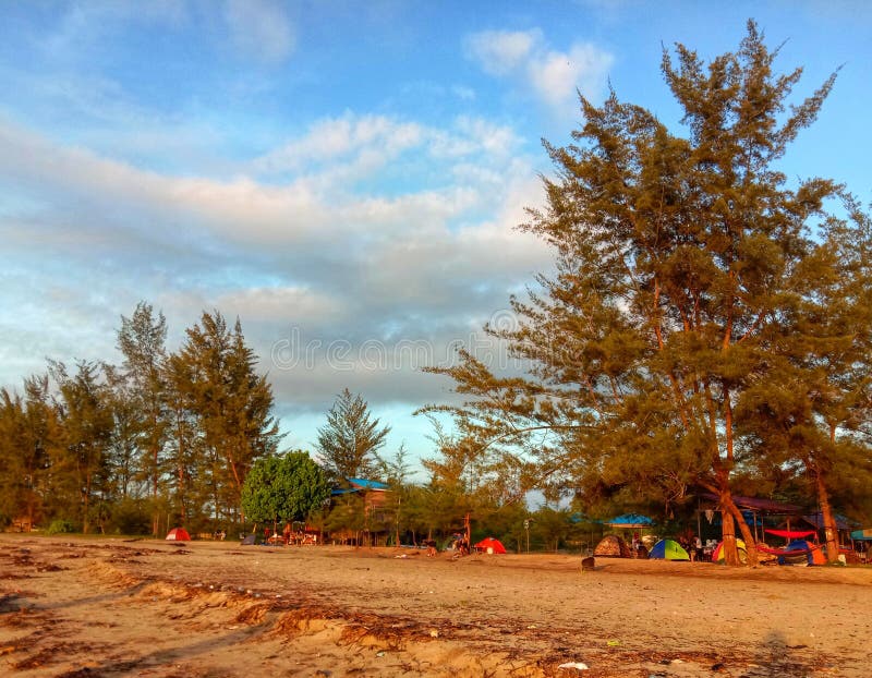 Beautiful Scenery on the Cheerful Beach, Muara Badak Sub-district Stock ...