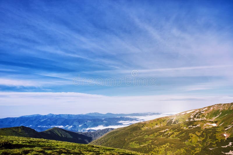 Beautiful Scenery with Clouds High in the Mountains Stock Image - Image ...
