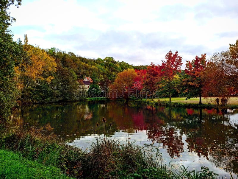 Beautiful Scenery of French Village Stock Photo - Image of water, river ...