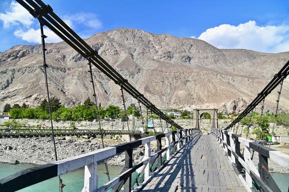Scenery of Gilgit Bridge and Karakoram Range in Gilgit District ...