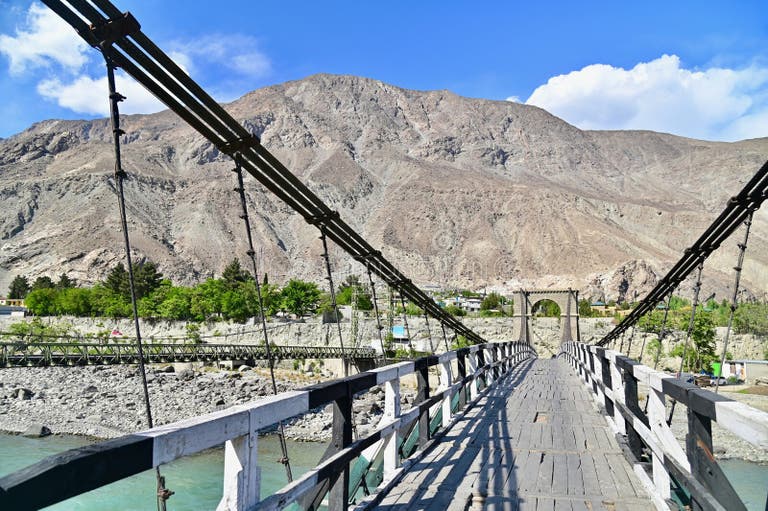 Scenery of Gilgit Bridge and Karakoram Range in Gilgit District ...