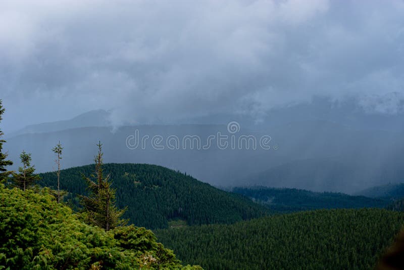 Beautiful Scenery of Greenery Hills in a Mist Stock Image - Image of ...