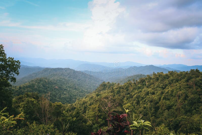 Beautiful Scenery of High Grassy Mountains Under the Cloudy Sky Stock ...