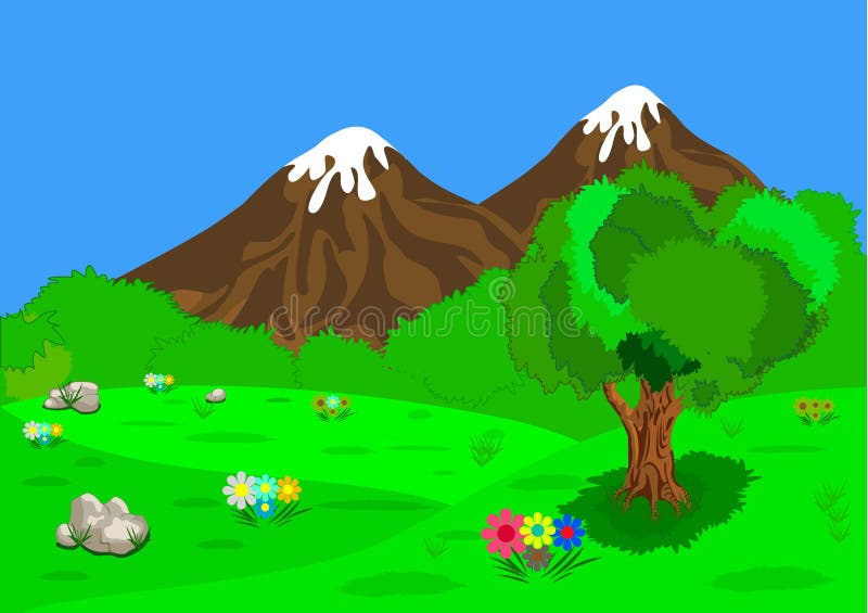 Beautiful scenery stock vector. Illustration of rock - 81300583