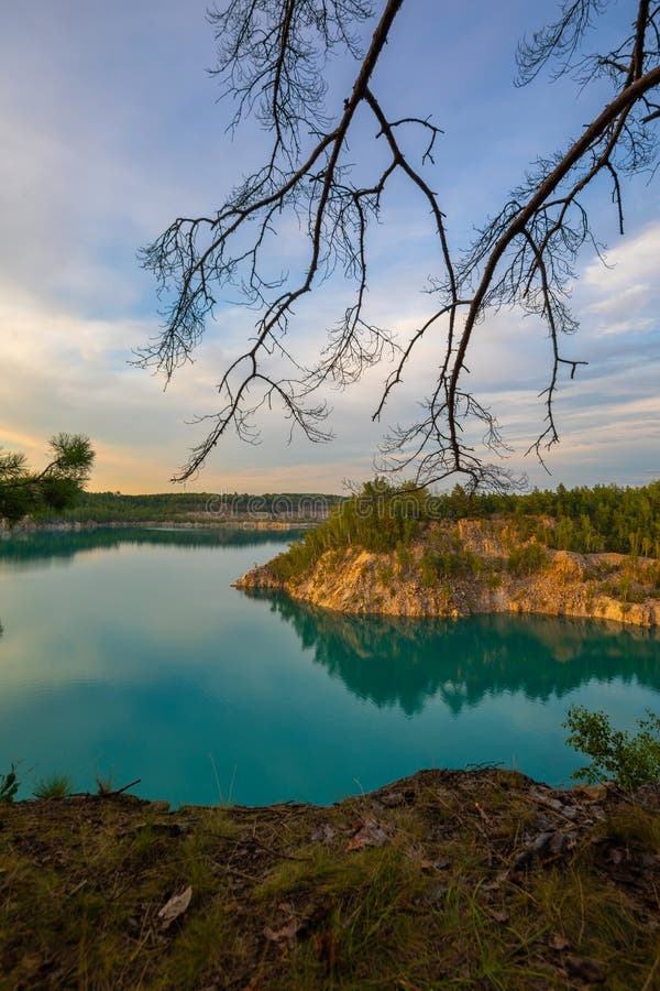 Beautiful Scenery on a Beautiful Lake from the Cliff on a Evening Stock ...