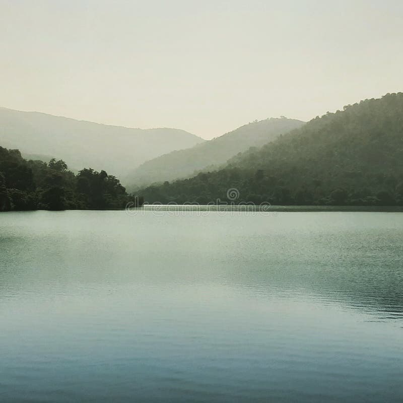 A Beautiful Scenery of Lake Morning Stock Image - Image of mist, shore ...