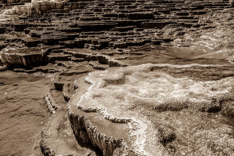 Beautiful Scenery at Mammoth Hot Spring in Yellowstone Stock Image ...