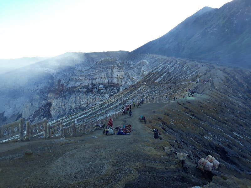 Beautiful Scenery at Mount Ijen Summit Stock Photo - Image of ijen ...