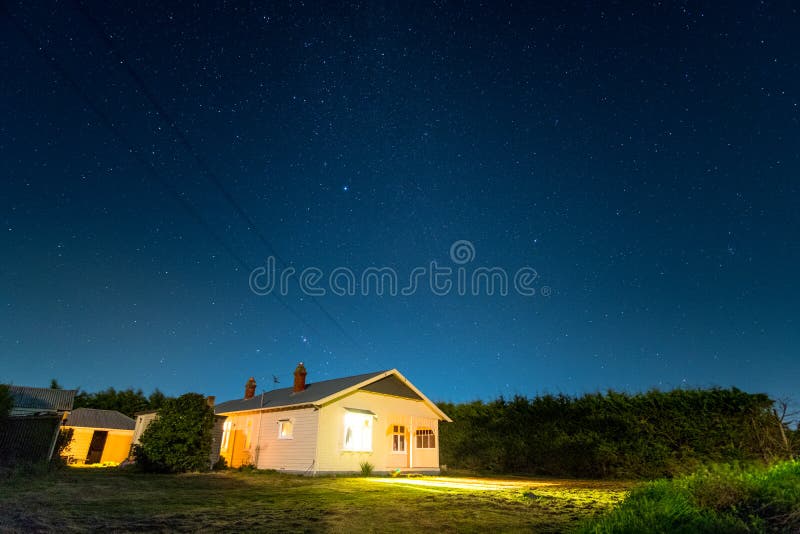 Beautiful Scenery at Night in the Rural Area. I Stock Image - Image of ...