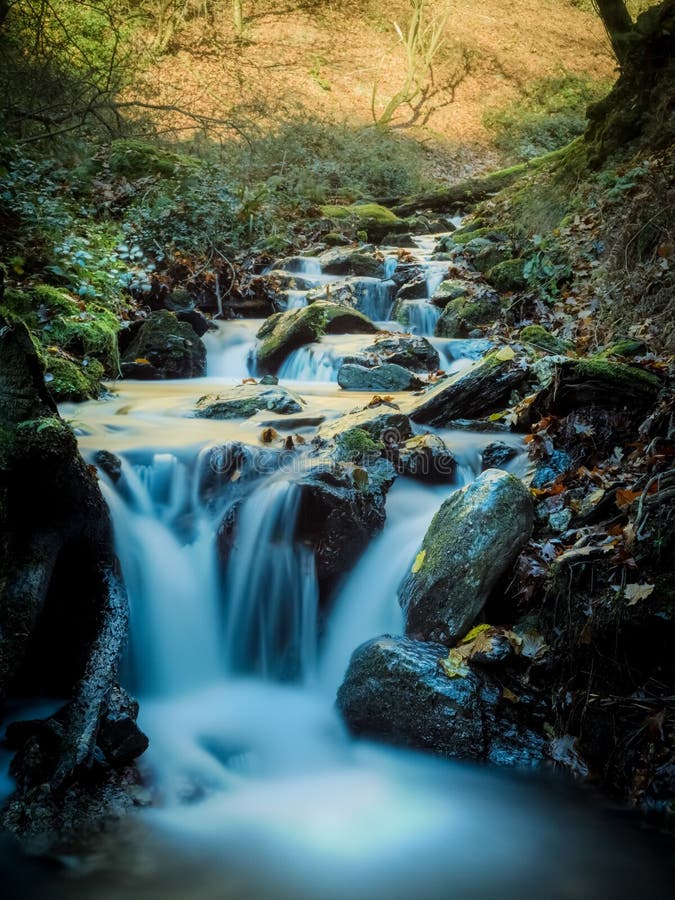 Beautiful Scenery of a Powerful Waterfall in a Forest Stock Photo ...