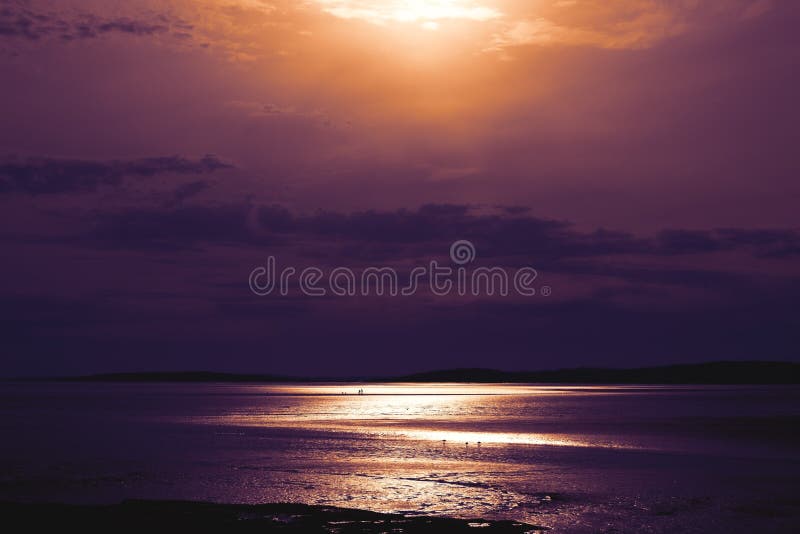 Beautiful Scenery of Purple Sunset Stock Photo - Image of color, blue ...