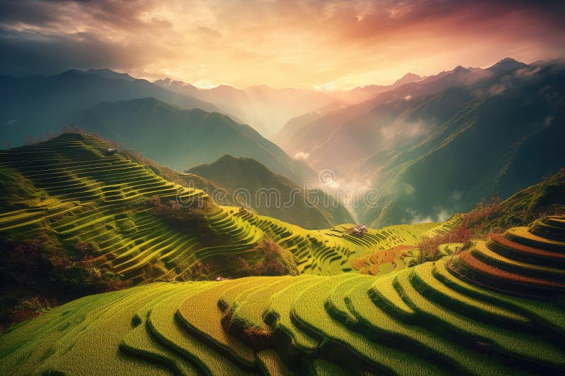 Beautiful Scenery of Rice Fields in Vietnam. Beautiful Landscapes of ...