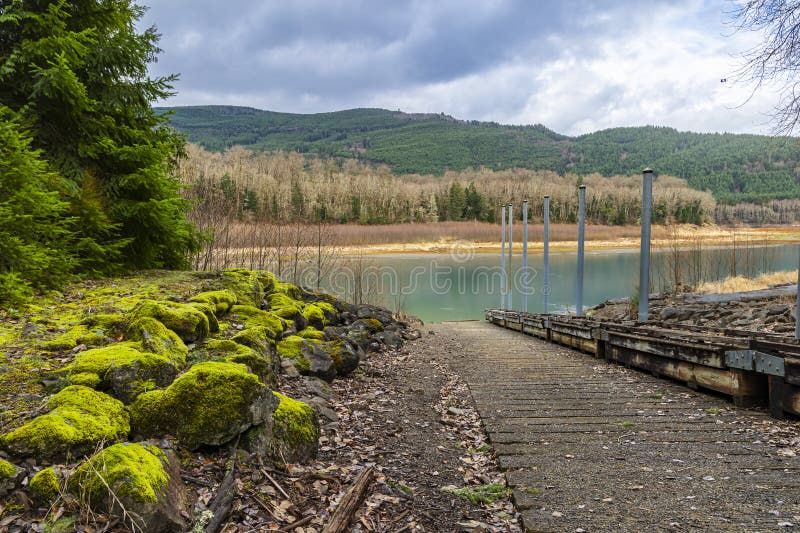 The Beautiful Scenery of Riffe Lake after the Rain. Stock Photo - Image ...