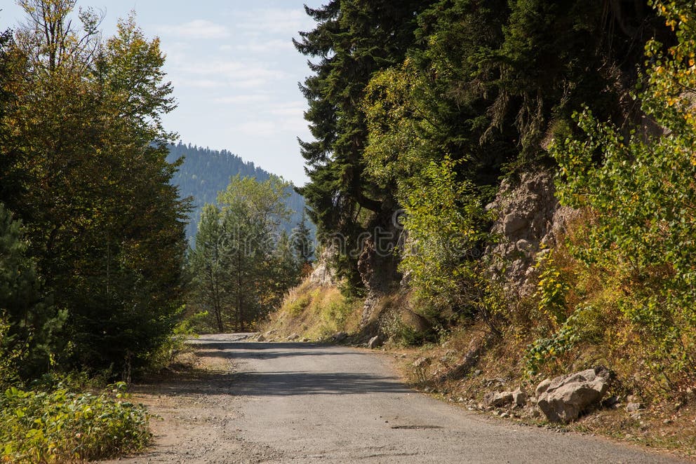 Beautiful Scenery on the Road through the Pass of Goderdzi Stock Photo ...