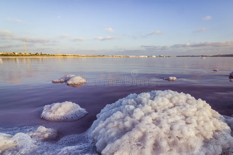 Beautiful Scenery of a Salty Beach during a Sunrise Stock Photo - Image ...