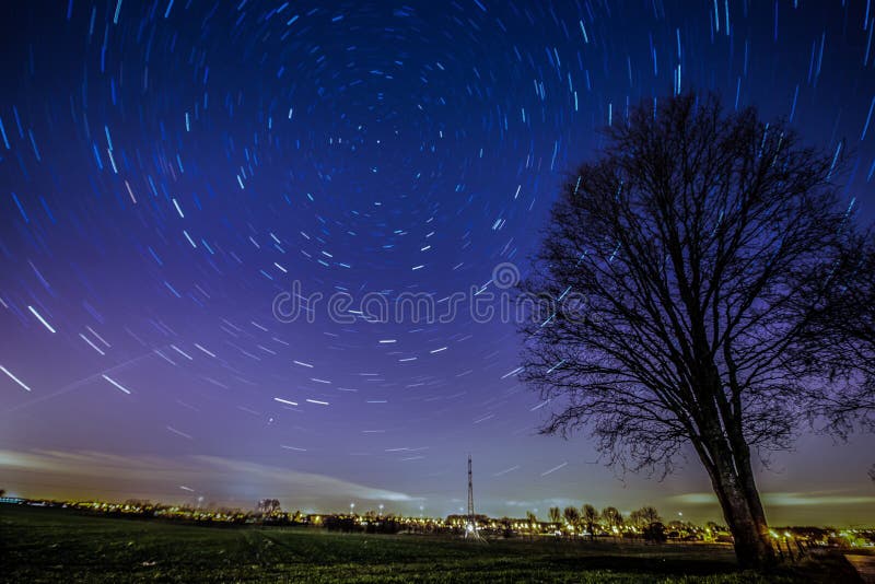 Beautiful Scenery of a Single Tree Under the Breathtaking Starry Sky at ...