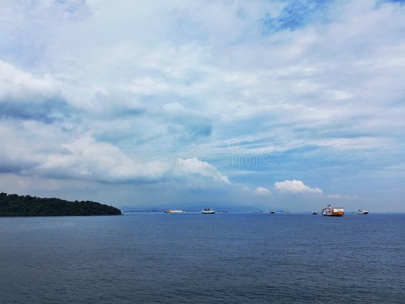 Beautiful Scenery of Sunda Strait Stock Image - Image of beautiful ...