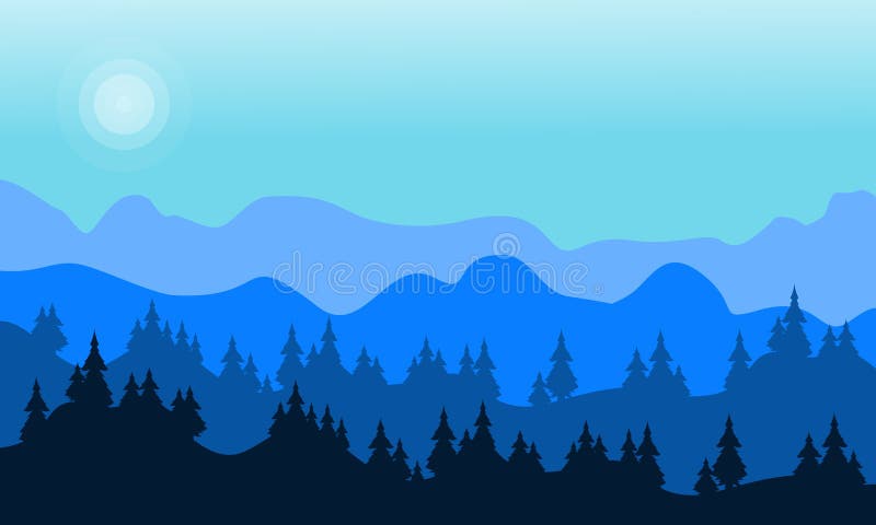 The Beautiful Scenery Tree and Mountain. City Vector Stock Vector ...