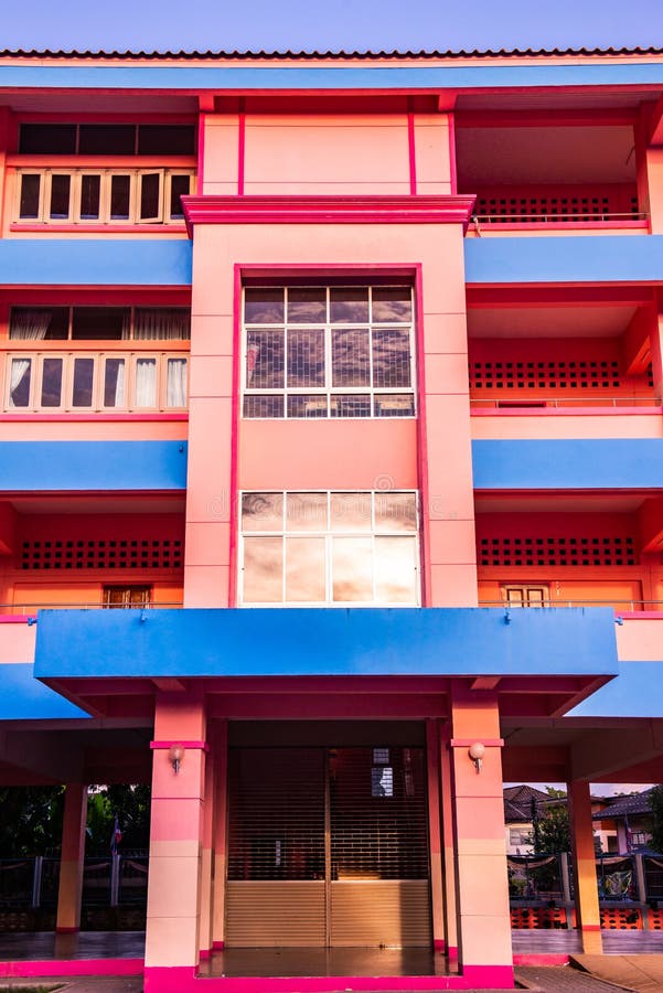 Beautiful School in Chiang Kham District Stock Photo - Image of ...