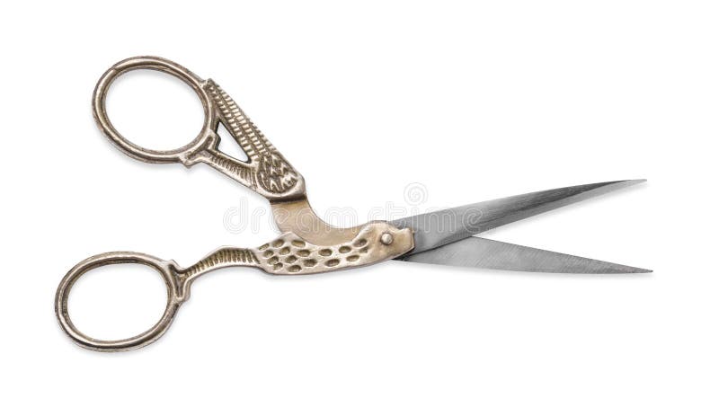 Beautiful Scissors with Bird Shaped Handles on White Background, Top ...