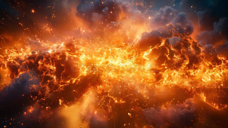 Beautiful Scorching Fire Red Burning Burns and Glows Stock Footage ...