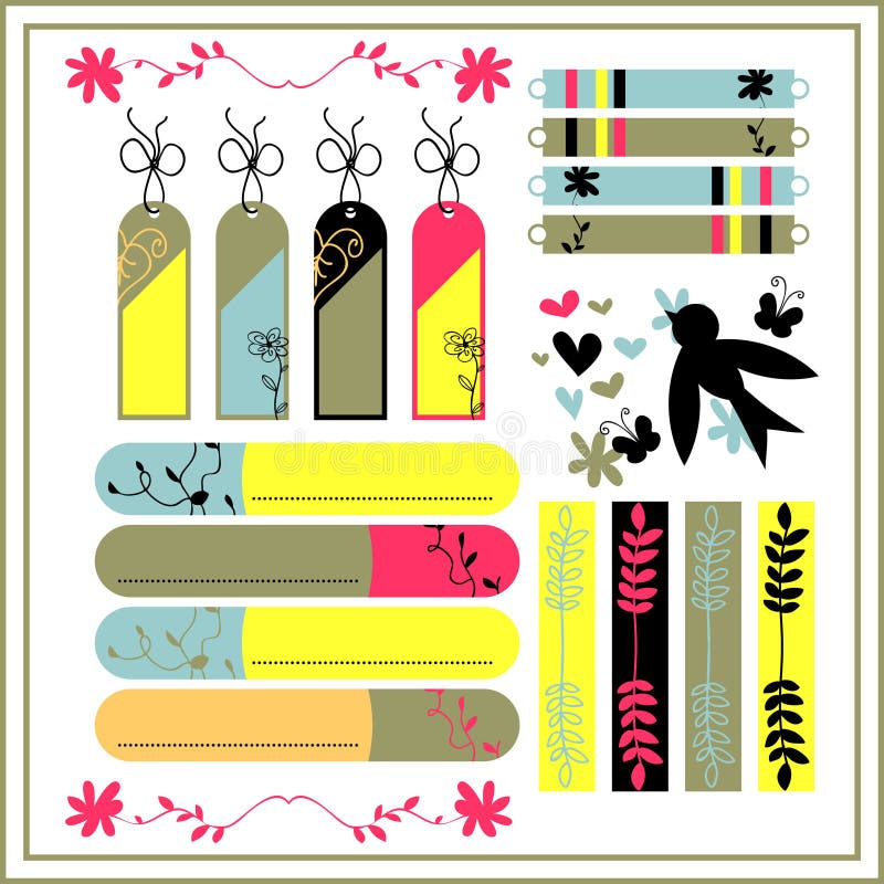 Beautiful Scrapbook Elements Stock Vector - Illustration of decor ...