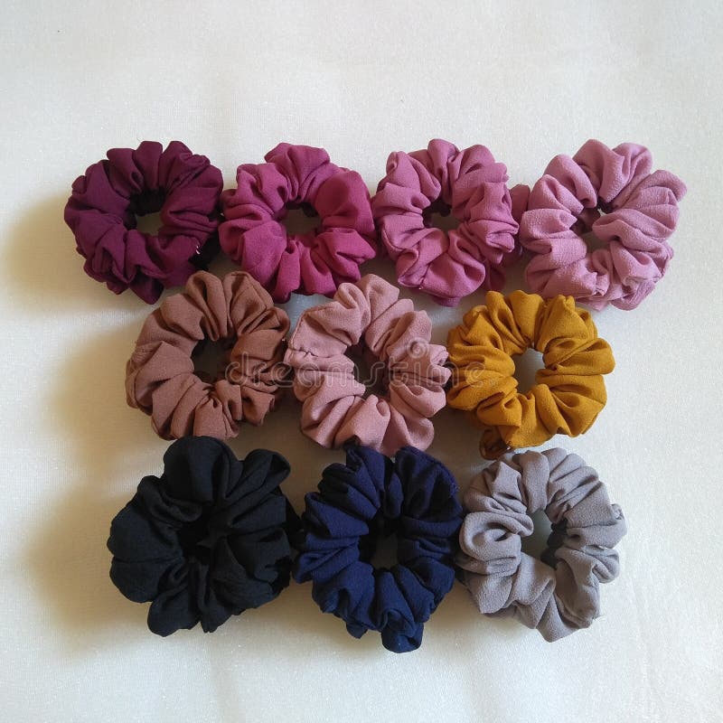 Beautiful Scrunchies Made by a Traditional Machine Stock Photo - Image ...