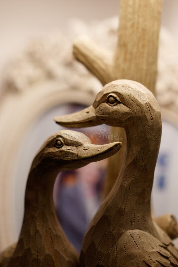 Beautiful Sculpture of Two Ducks Made of Clay Stock Photo - Image of ...