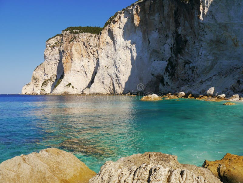 Beautiful Sea Bay with Cliffs Stock Image - Image of lagoon, rock: 45712343