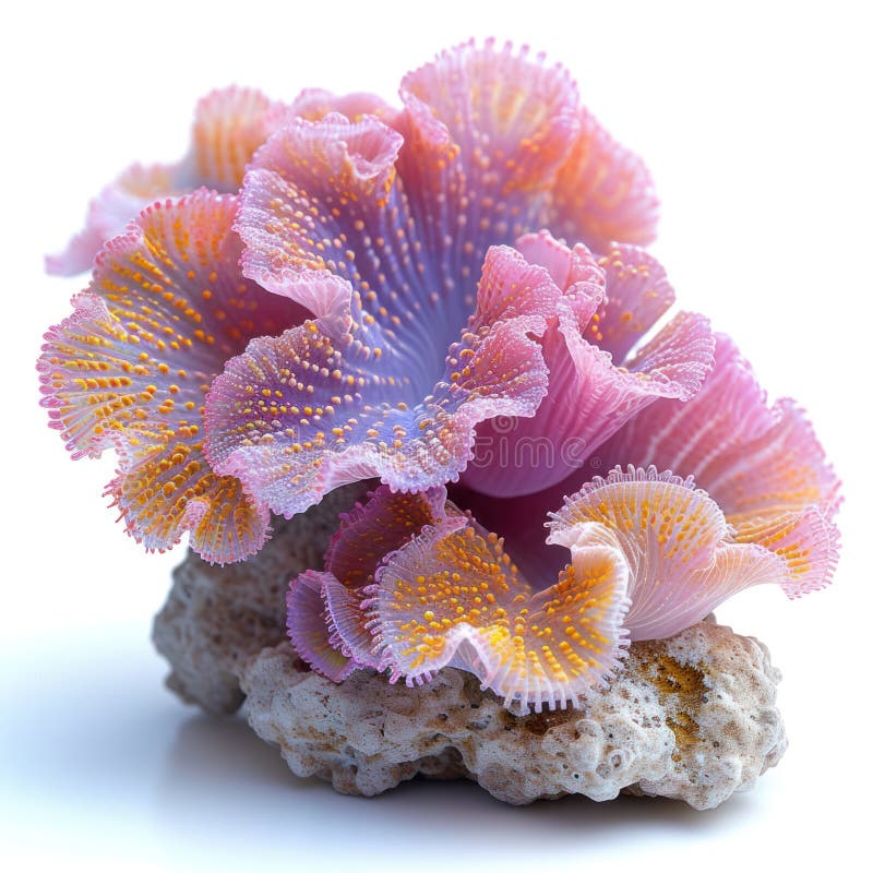 Red Corals Composition, Sea Life Objects, Isolated on White Background ...